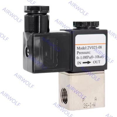 China AIRTAC 2V Series 2/2 way Brass Fluid Control Valves 1/8" 1/4" 3/8" 1/2" 3/4" 1" with 0~1.0MPa or 0.05~1.0MPa Operating Pressure and Air, Water, Oil Working Medium for sale