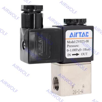 China AIRTAC 2V Series 2/2 way Brass Fluid Control Valves 1/8" 1/4" 3/8" 1/2" 3/4" 1" with 0~1.0MPa or 0.05~1.0MPa Operating Pressure and Air, Water, Oil Working Medium for sale
