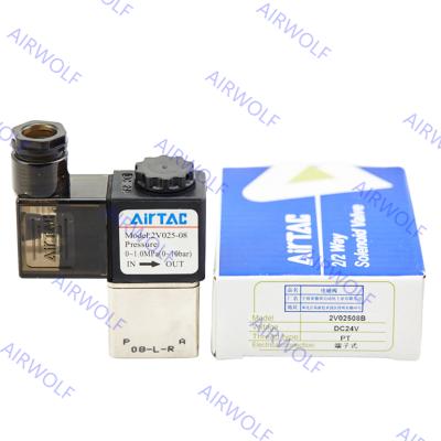 China AIRTAC 2V Series 2/2 way Brass Fluid Control Valves 1/8" 1/4" 3/8" 1/2" 3/4" 1" with 0~1.0MPa or 0.05~1.0MPa Operating Pressure and Air, Water, Oil Working Medium for sale