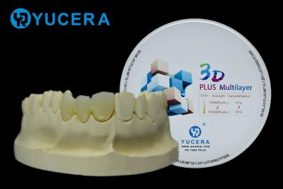 China 3D Plus Multilayer Yucera Pre Sintered Zirconia Blocks With 16 Colors And Bleach for sale