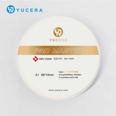 China Yucera Optimal Translucency Multilayer Zirconia Blocks for Dental Laboratories for sale