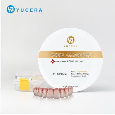 China 100% TOSOH Powder Yucera-ProMaster Multilayer Zirconia Block  CAD CAM Dental Materials for Dental Lab for sale