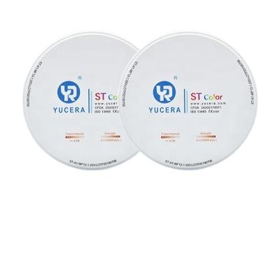 Cina Consumabili dentali dischi in zirconia 98mm Yucera ST Color Zirconia CAD/CAM Dischi in zirconia in vendita