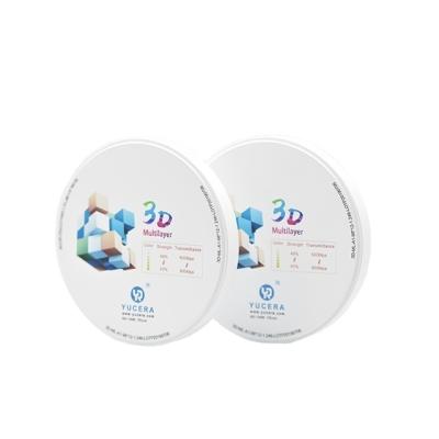 China Dental Lab Cad Cam Materials Zirconia Blocks 16mm 3D Multilayer Pre Shaded Zirconia Dental Block for Open System Milling Machine for sale