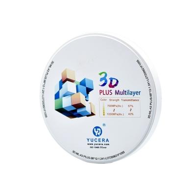 China 3D Plus Multilayer 43% -57% 6 Layers Dental Block Disc for CAD CAM Crown and Bridge 98mm Open System for sale