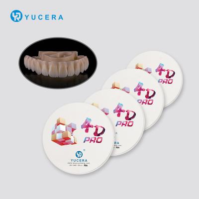 China Yucera 4D Plus Multilayer NEW Printing Open System CAD CAM Dental Zirconia Blocks 4D Explore Multilayer Ceramic Blocks for sale