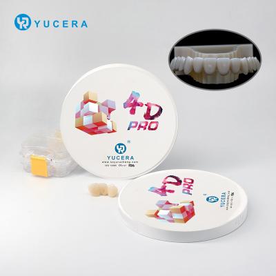 China Yucera 4D Plus Multilayer NEW Printing Open System CAD CAM Dental Zirconia Blocks 4D Explore Multilayer Ceramic Blocks for sale