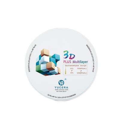 China Yucera Ceramic 3D Plus Multilayer Dental Zirconia Blocks CAM for Lab Use for sale