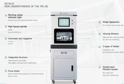 China Yucera YRC-8S Disilicate Lithium and Composite Materials Wet Milling Machine for Lab for sale