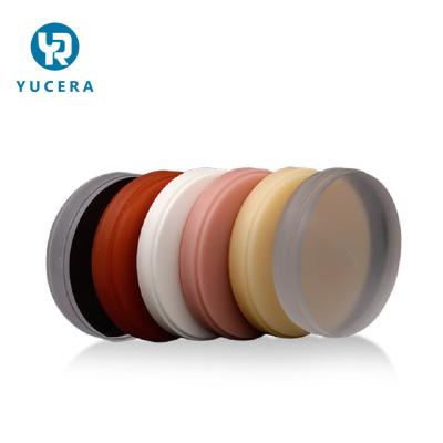 China Yucera Dental Consumables CAD CAM Milling PMMA Puck for Dental Lab Dental Resin Acrylic Disc Dental Pmma Block Temporary Denture for sale