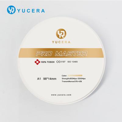 China Yucera Pro Master A1/A2/A3 Color Zirconia Discs for Dental Lab Ceramic Staining for sale