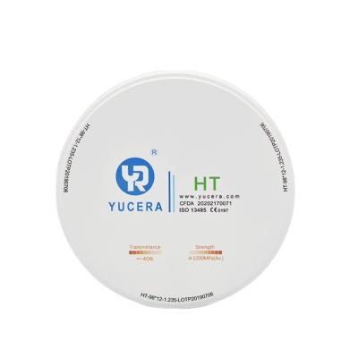 China Yucera HT white Dental Zirconia Discs - Perfect for Veneers and Custom Dental Appliances for sale