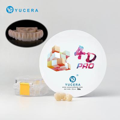 China Yucera Cheap Zirconia Block Dental Electric Dental Consumables Ceramic 4D Pro Zirconia Block for sale