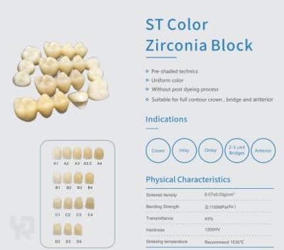 China Yucera ST color 3D Multilayer Zirconia Block - Precision - Engineered for CAD/CAM Dentistry for sale