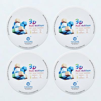Китай диски Zirconia 3D 43% 49% просвечивающие разнослоистые зубоврачебные продается