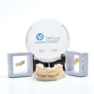China Yucera 3D Plus Multilaer Zirconia Block 98x16mm Open System For Posterior Crown for sale