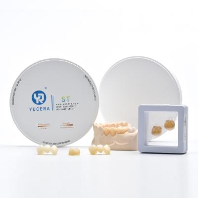 Китай Пробел 6.05g/Cm3 Zirconia ST Yucera зубоврачебный отсутствие отжимать раздражения холодного изостатического продается