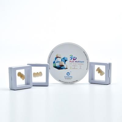 China 3D plus Multilayer Zirconia Block 1200HV Self colored CAD CAM Zirconia Blocks for sale