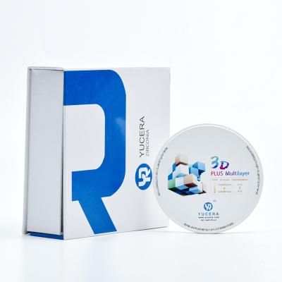 China 3D plus Multilayer Zirconia Block 1200HV Self colored CAD CAM Zirconia Blocks for sale