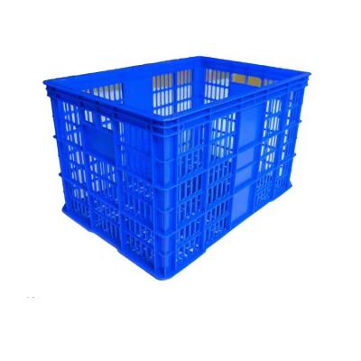 China Plastic Customized Mesh Solid Box Crate Basket with Vented Sides Iron Handle Multi-color Options for Harvest Agriculture Fruits for sale