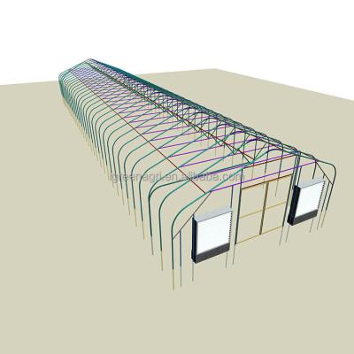 China Commercial Small Single-Span Agricultural Blackout Greenhouse with Motorized PE Film for Plant Light Deprivation Growing for sale