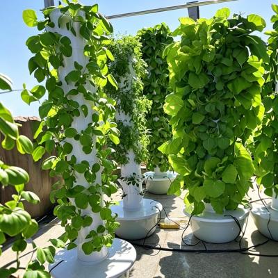China Modular Design Hydroponic Tower with LED Light and 30L Nutrient Tank for Efficient Vertical Farming for sale
