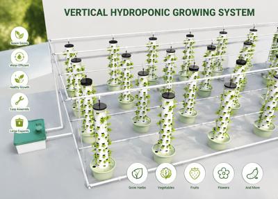 China Indoor Hydroponic Tower with LED Grow Lights | Smart Vertical Column Kit for sale