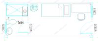 China One Bed Prefab Storage Containers Flatpack Accommodation Prefabricated Site Office for sale