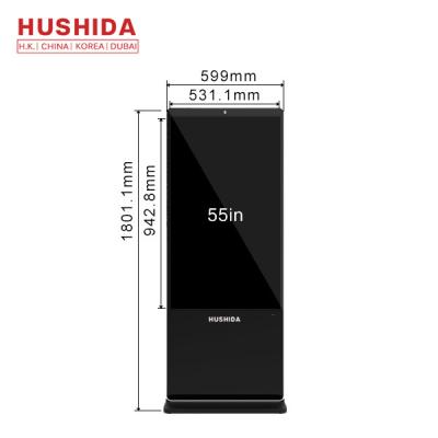 China 55inch Super Thin 1080p Floor Standing Touch Digital Signage Kiosk Windows System for sale
