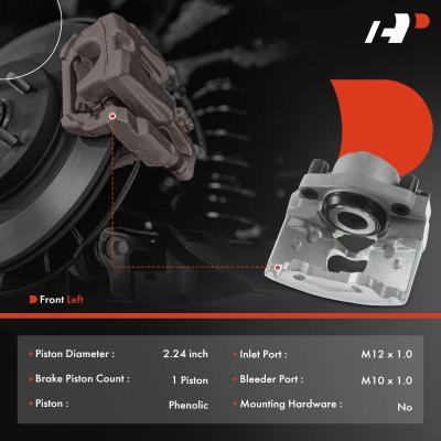 China Front Driver Brake Caliper for Saab 9-3 2003 2005 Linear Model Only for sale