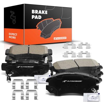 China 8pcs Front & Rear Ceramic Brake Pads with Sensor for Hyundai Elantra Sonata Kia Optima 2002-2010 for sale