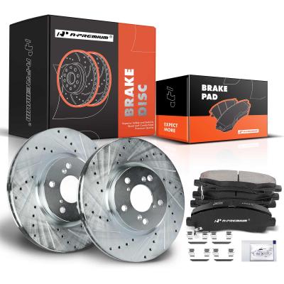 China Front Drilled Rotors & Ceramic Brake Pads for Honda Ridgeline 2006-2011 V6 3.5L for sale