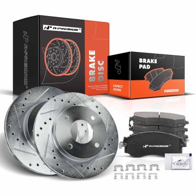 China Front Drilled Rotors & Ceramic Brake Pads for Nissan Sentra 2000-2006 1.8L for sale