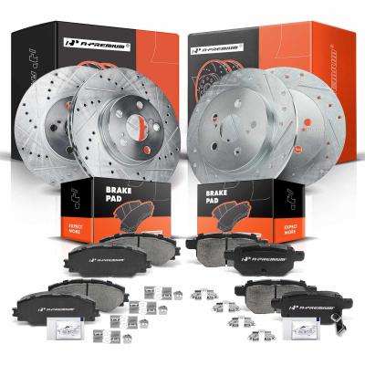 China Front & Rear Drilled Rotors & Ceramic Brake Pads for Toyota Corolla 09-19 Matrix for sale