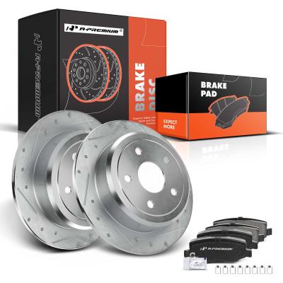 China Rear Drilled Rotors & Ceramic Brake Pads for Jeep Wrangler JK 07-18 for sale