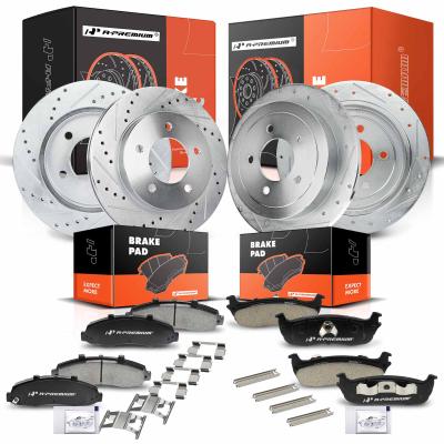 China Front & Rear Drilled Rotors & Ceramic Brake Pads for Ford F-150 2000-2003 for sale