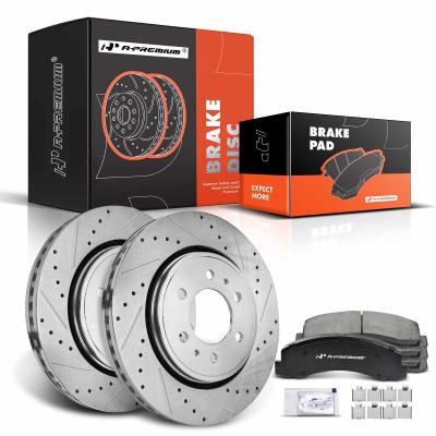 Front Drilled Rotors & Ceramic Brake Pads for Ford Expedition 2007-2009 Lincoln