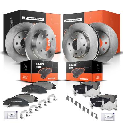 China Front & Rear Disc Brake Rotors & Ceramic Brake Pads for Kia Spectra 2004-2009 for sale