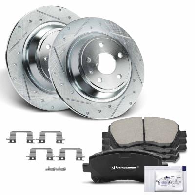China Front Drilled Rotors & Ceramic Brake Pads for Subaru Impreza Legacy Saab 9-2X for sale