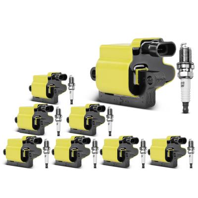 China 8x Yellow Ignition Coil & IRIDIUM Spark Plug Kits for Chevy GMC Cadillac Hummer for sale