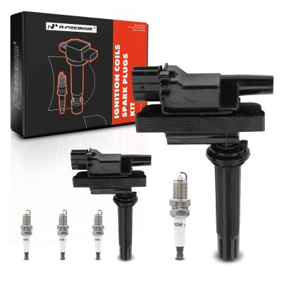 China 2x Black Ignition Coil & 4x IRIDIUM Spark Plug Kits for Mazda Protege 99-03 L4 1.6L for sale