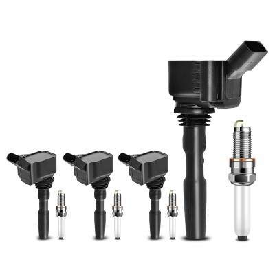 China 4x Black Ignition Coil & IRIDIUM Spark Plug Kits for Volkswagen Jetta 14-18 Audi for sale