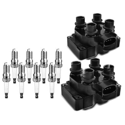 China 2x Black Ignition Coil & 8x IRIDIUM Spark Plug Kits for Ford F-150 Explorer Lincoln for sale