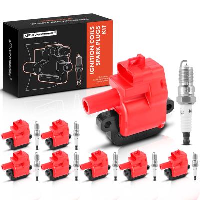 China 8x Red Ignition Coil & IRIDIUM Spark Plug Kits for Cadillac CTS Chevy Pontiac for sale