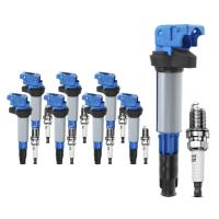 China 8x Blue Ignition Coil & IRIDIUM Spark Plug Kits for BMW E60 E63 E64 E65 E66 545i for sale