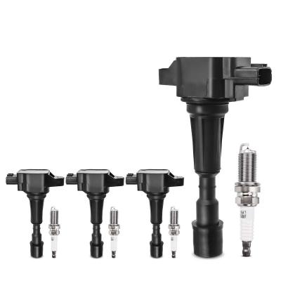 China 4x Black Ignition Coil & IRIDIUM Spark Plug Kits for Mazda 2 2011 13-14 L4 1.5L for sale