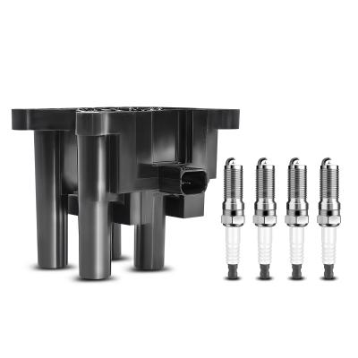 China 1x Black Ignition Coil & 4x IRIDIUM Spark Plug Kit for Ford Fiesta 2011 2013-2019 for sale