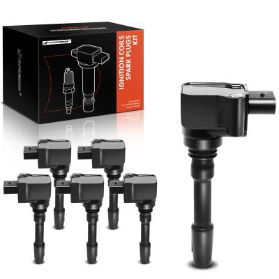 China 6x Black Ignition Coils for Porsche Cayenne 15-18 Macan Panamera Turbocharged for sale