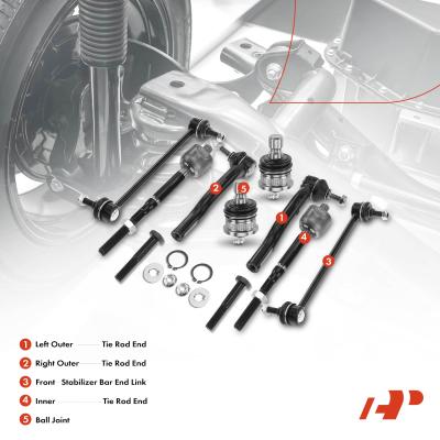 China 8x Front Inner & Outer Tie Rod End & Stabilizer Bar End Link for Nissan Versa for sale