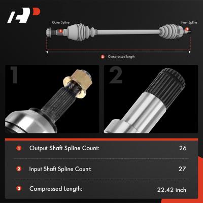 China 2x Rear CV Axle Shaft Assembly for Polaris RZR 800 2008-2014 for sale